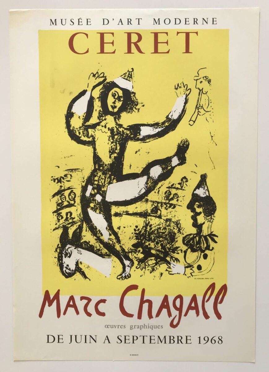 Marc Chagall, The Circus, 1968 - Vintage Lithograph Poster For Sale
