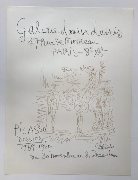 Pablo Picasso Dessins 1959 1960 1960 Vintage Lithograph Poster For Sale